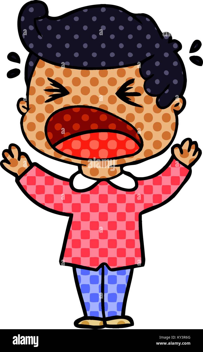 cartoon shouting man Stock Vector Image & Art - Alamy