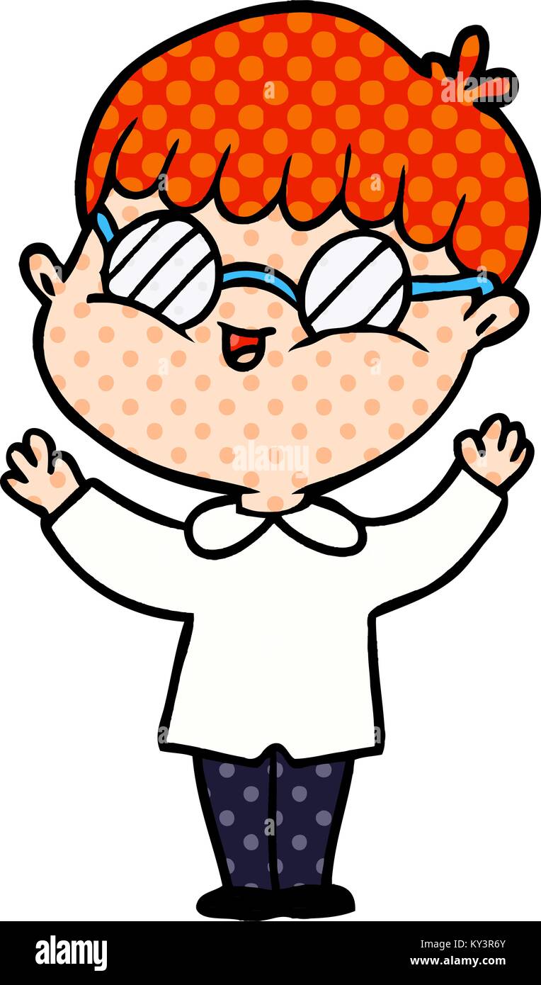 cartoon boy wearing spectacles Stock Vector Image & Art - Alamy