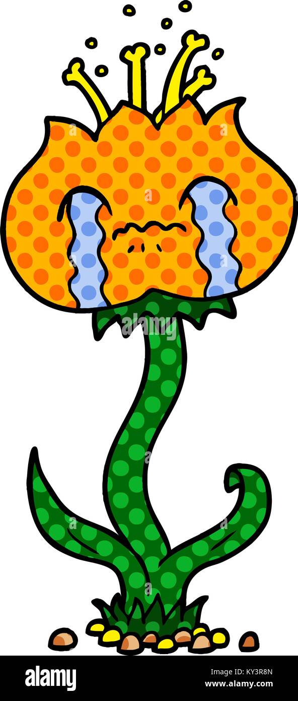 cartoon flower crying Stock Vector Image & Art - Alamy