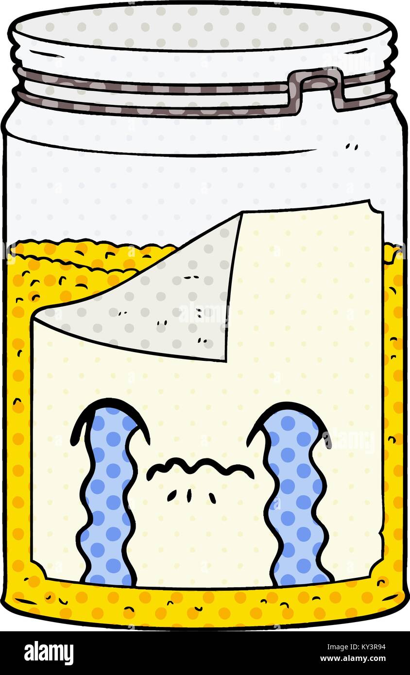 cartoon glass jar crying Stock Vector Image & Art - Alamy