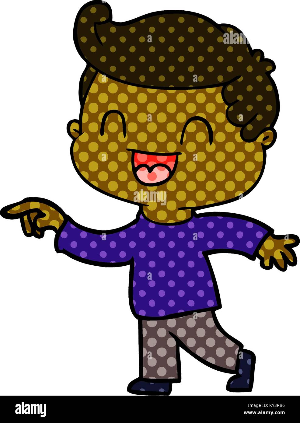 cartoon happy man pointing Stock Vector Image & Art - Alamy