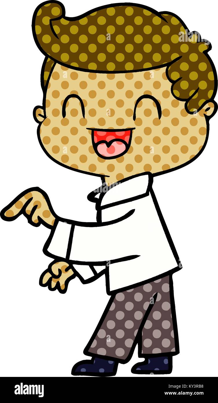 cartoon happy man pointing Stock Vector Image & Art - Alamy