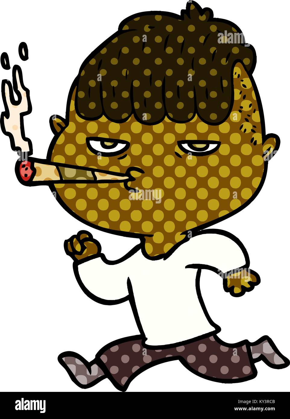 cartoon man smoking whilst running Stock Vector Image & Art - Alamy