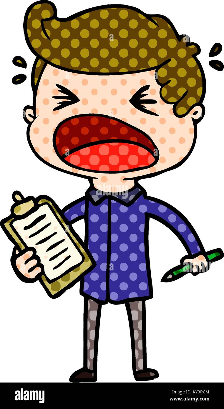 cartoon shouting salesman Stock Vector Image & Art - Alamy