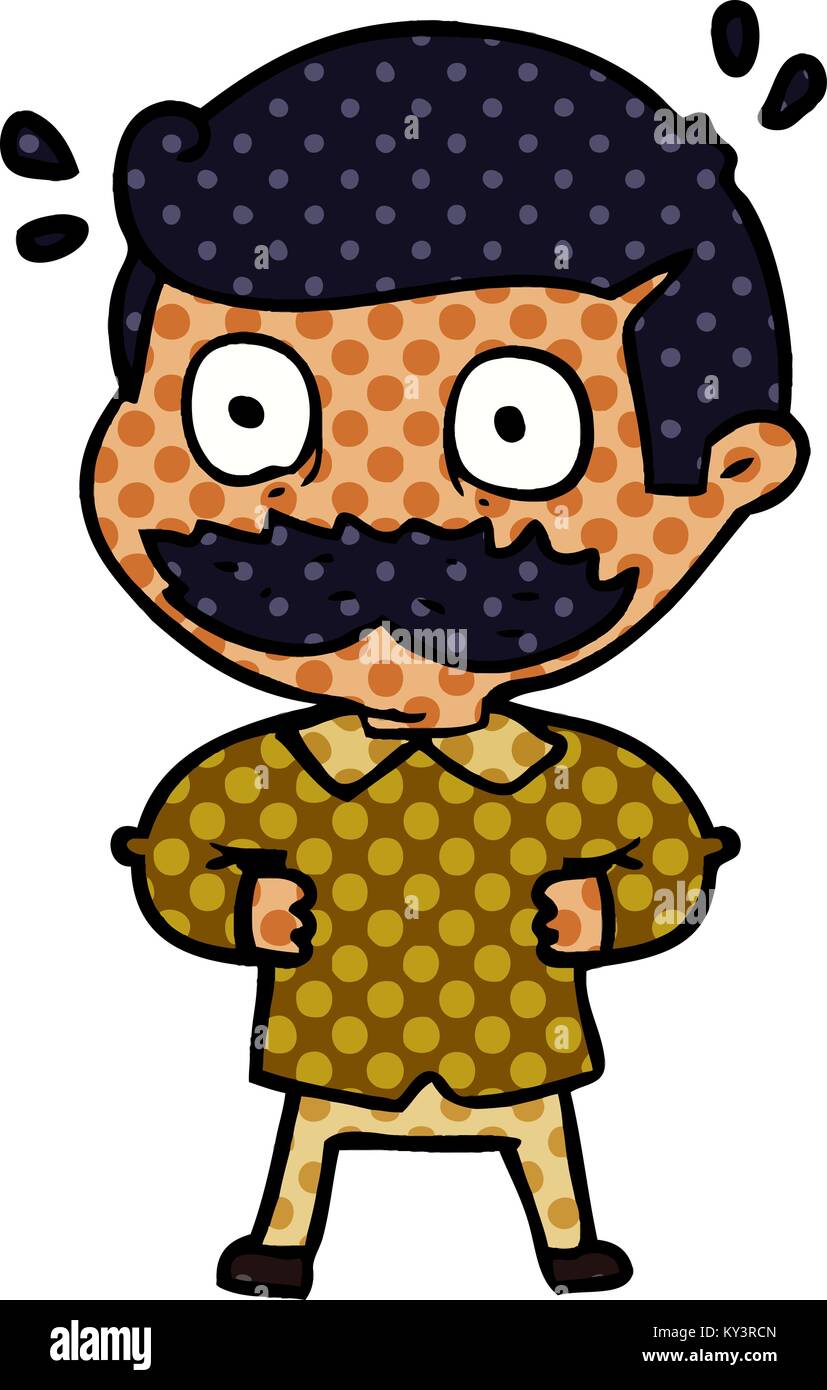 cartoon man with mustache shocked Stock Vector Image & Art - Alamy