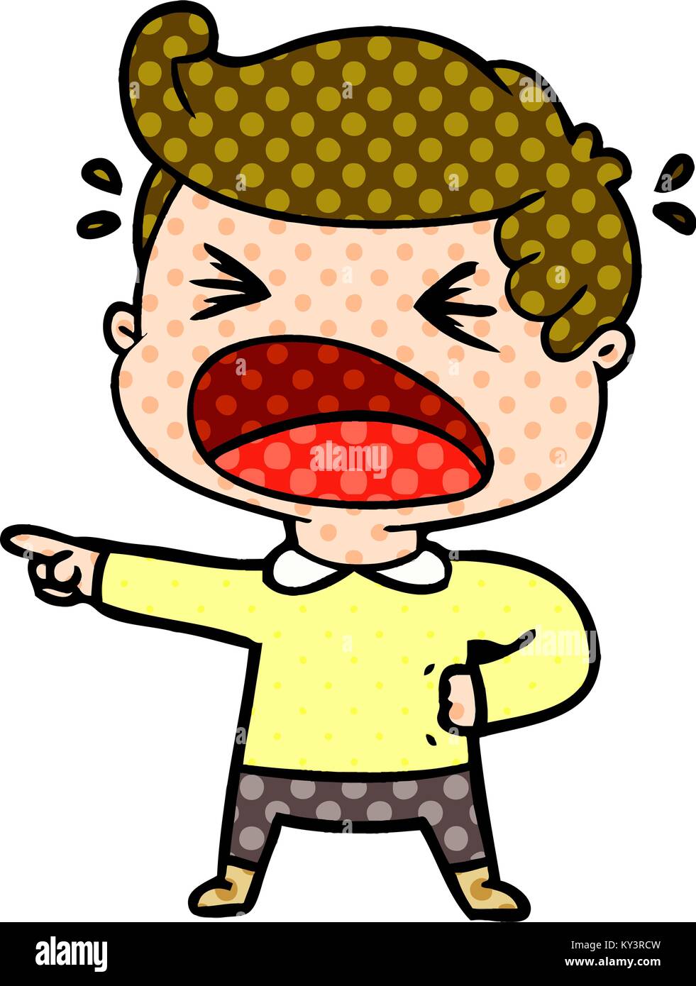 cartoon shouting man pointing finger Stock Vector Image & Art - Alamy