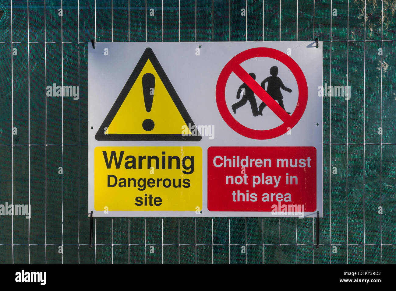 Building site danger warning signs - Children's warning sign 'Dont play ...