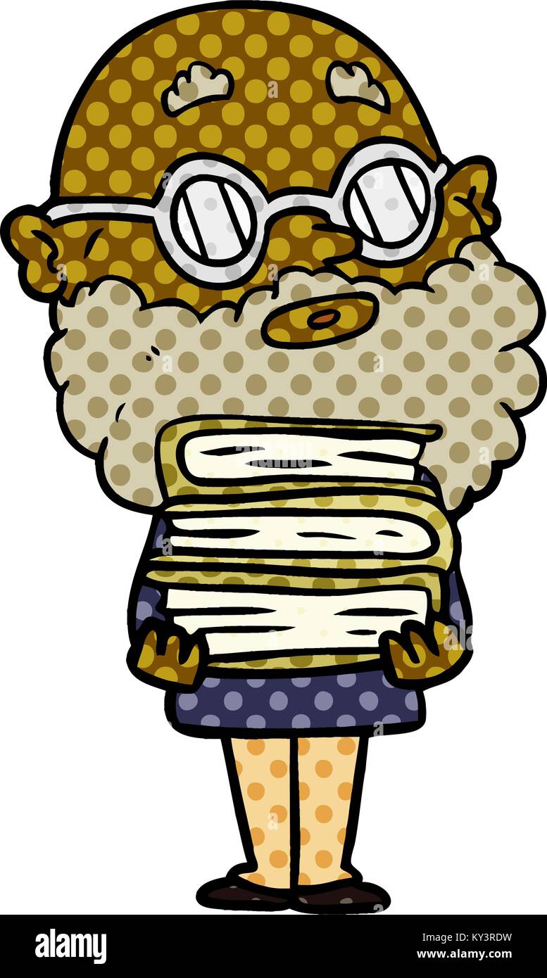 cartoon curious man with beard and glasses Stock Vector Image & Art - Alamy