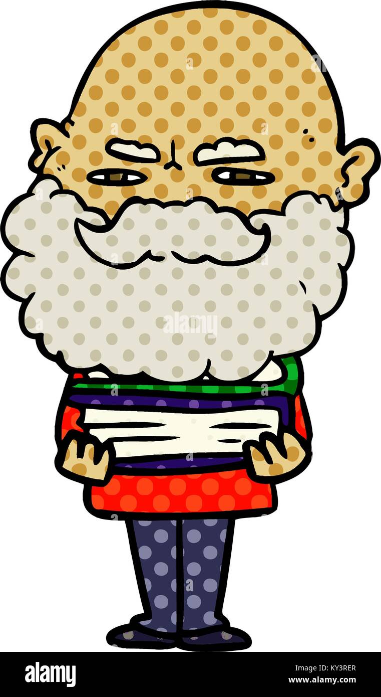 cartoon man with beard frowning Stock Vector Image & Art - Alamy