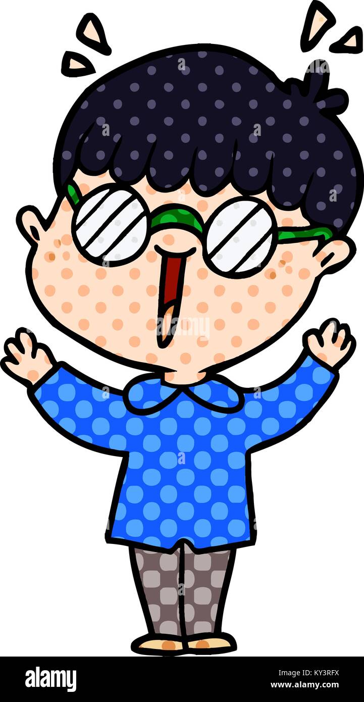 cartoon boy wearing spectacles Stock Vector Image & Art - Alamy
