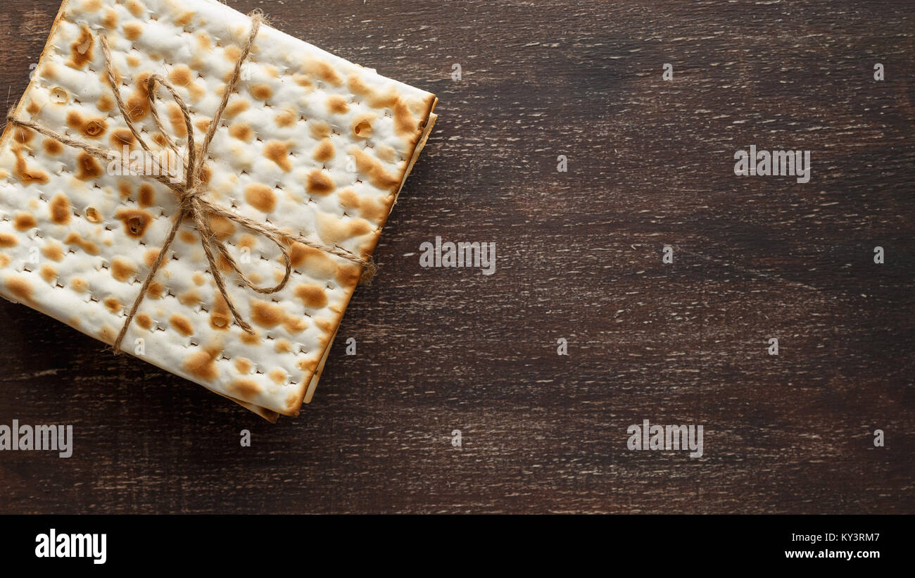 A stack of Jewish Matzah bread. Passover holiday concept Stock Photo ...