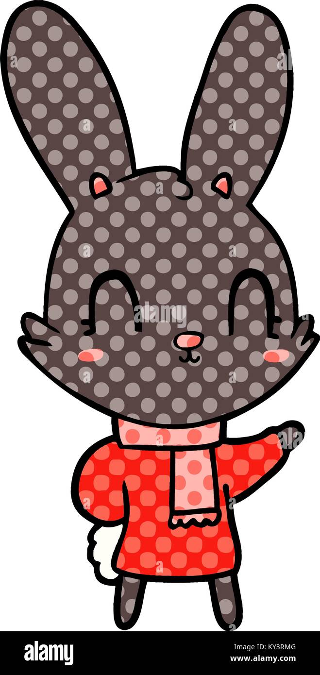 cute cartoon rabbit wearing clothes Stock Vector Image & Art - Alamy