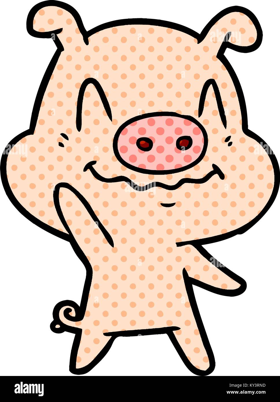 nervous cartoon pig waving Stock Vector Image & Art - Alamy