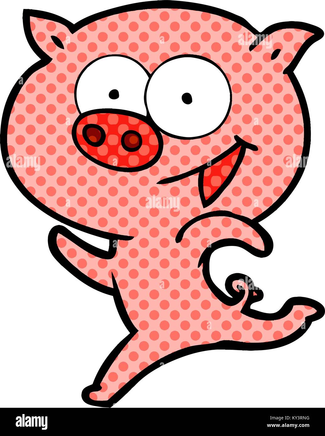 cheerful running pig cartoon Stock Vector Image & Art - Alamy