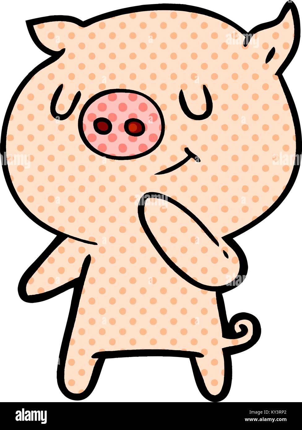 happy cartoon pig Stock Vector Image & Art - Alamy