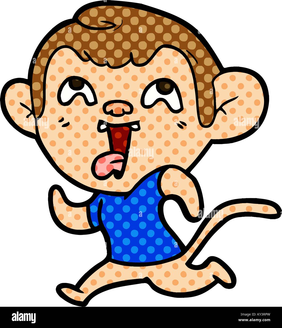 crazy cartoon monkey jogging Stock Vector Image & Art - Alamy
