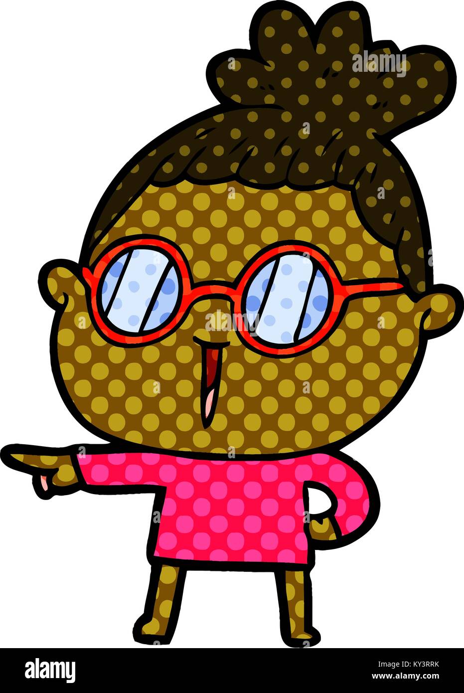 cartoon woman wearing spectacles Stock Vector Image & Art - Alamy