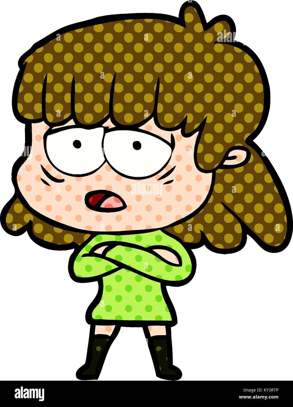 cartoon tired woman Stock Vector Image & Art - Alamy