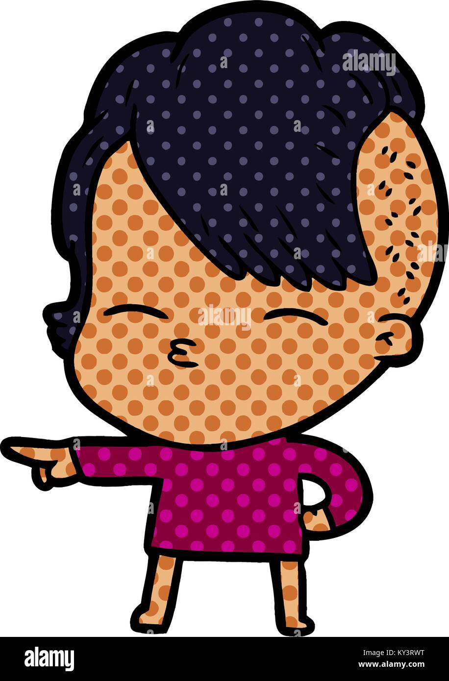 cartoon squinting girl Stock Vector Image & Art - Alamy