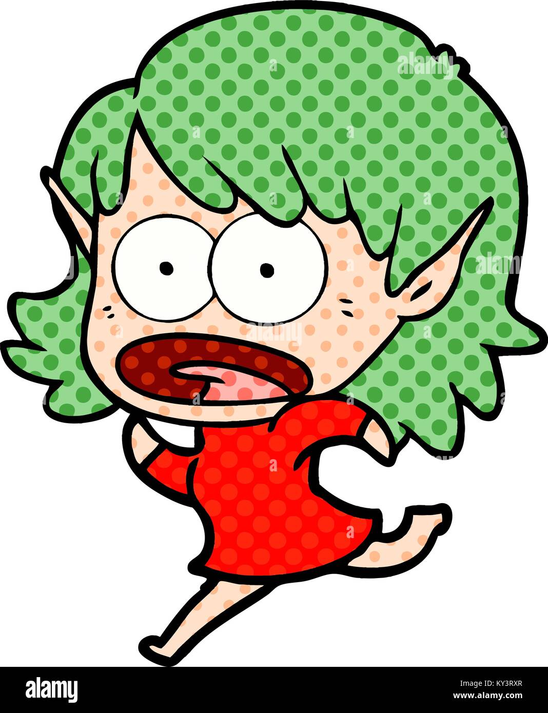 cartoon shocked elf girl Stock Vector Image & Art - Alamy