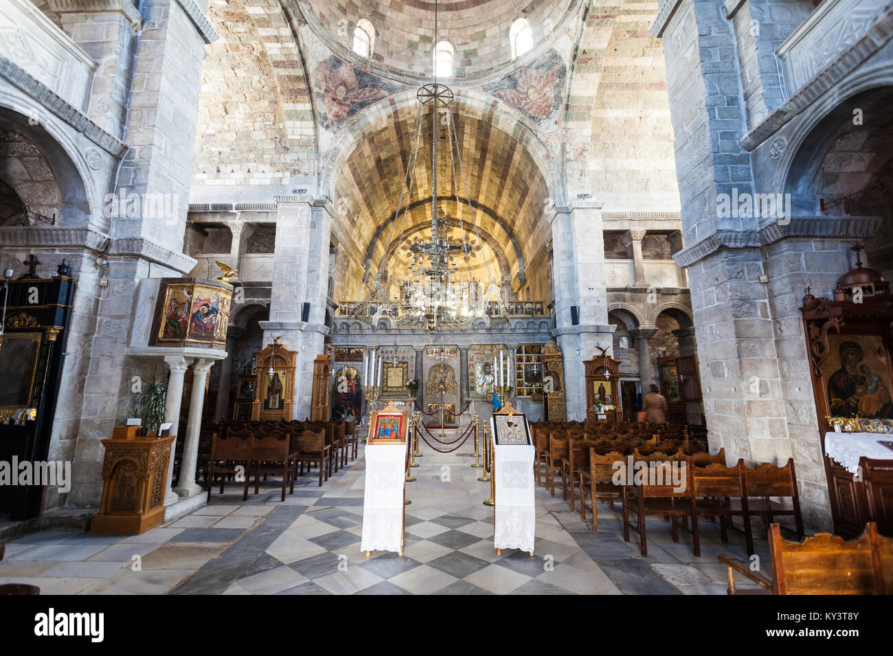 PAROS ISLAND, GREECE - OCTOBER 25, 2016: Panagia Ekatontapyliani or ...