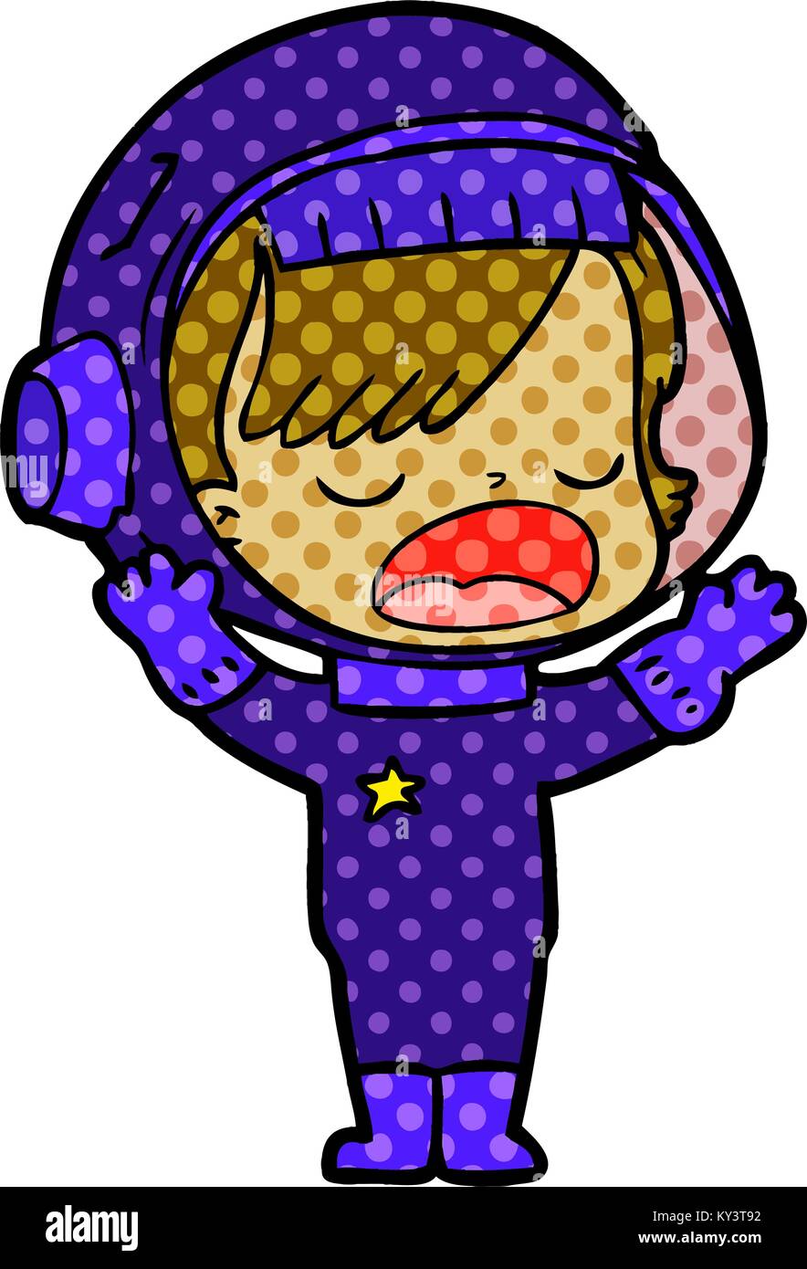 cartoon astronaut girl talking Stock Vector Image & Art - Alamy