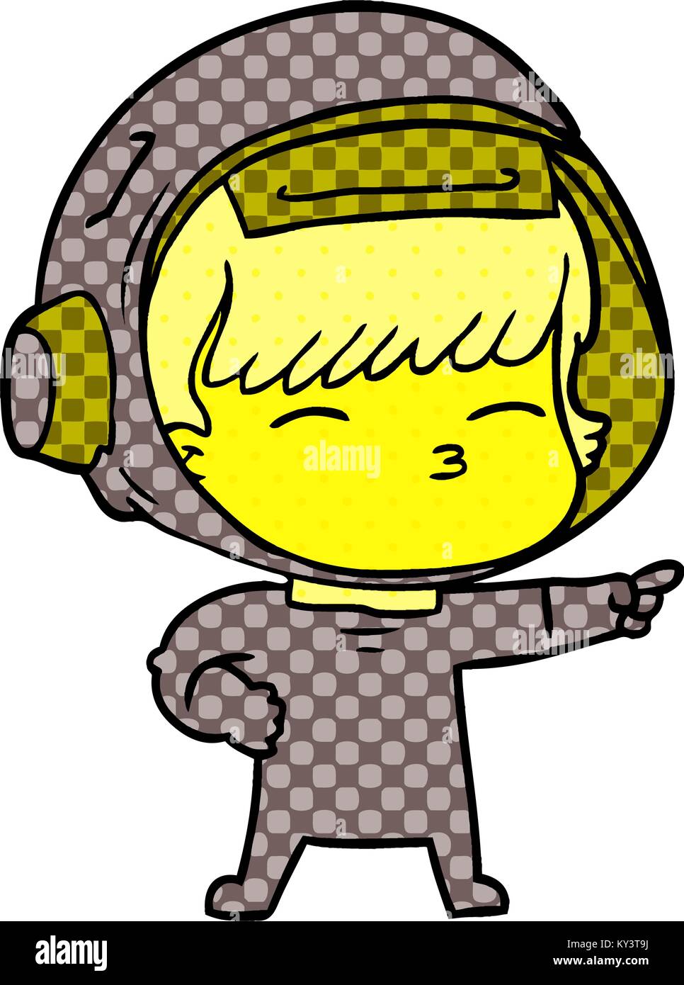 cartoon curious astronaut pointing Stock Vector Image & Art - Alamy