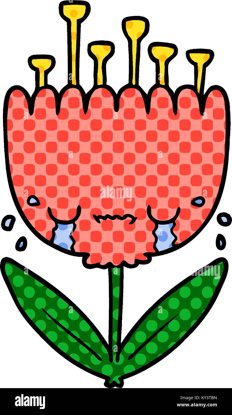 crying cartoon flower Stock Vector Image & Art - Alamy