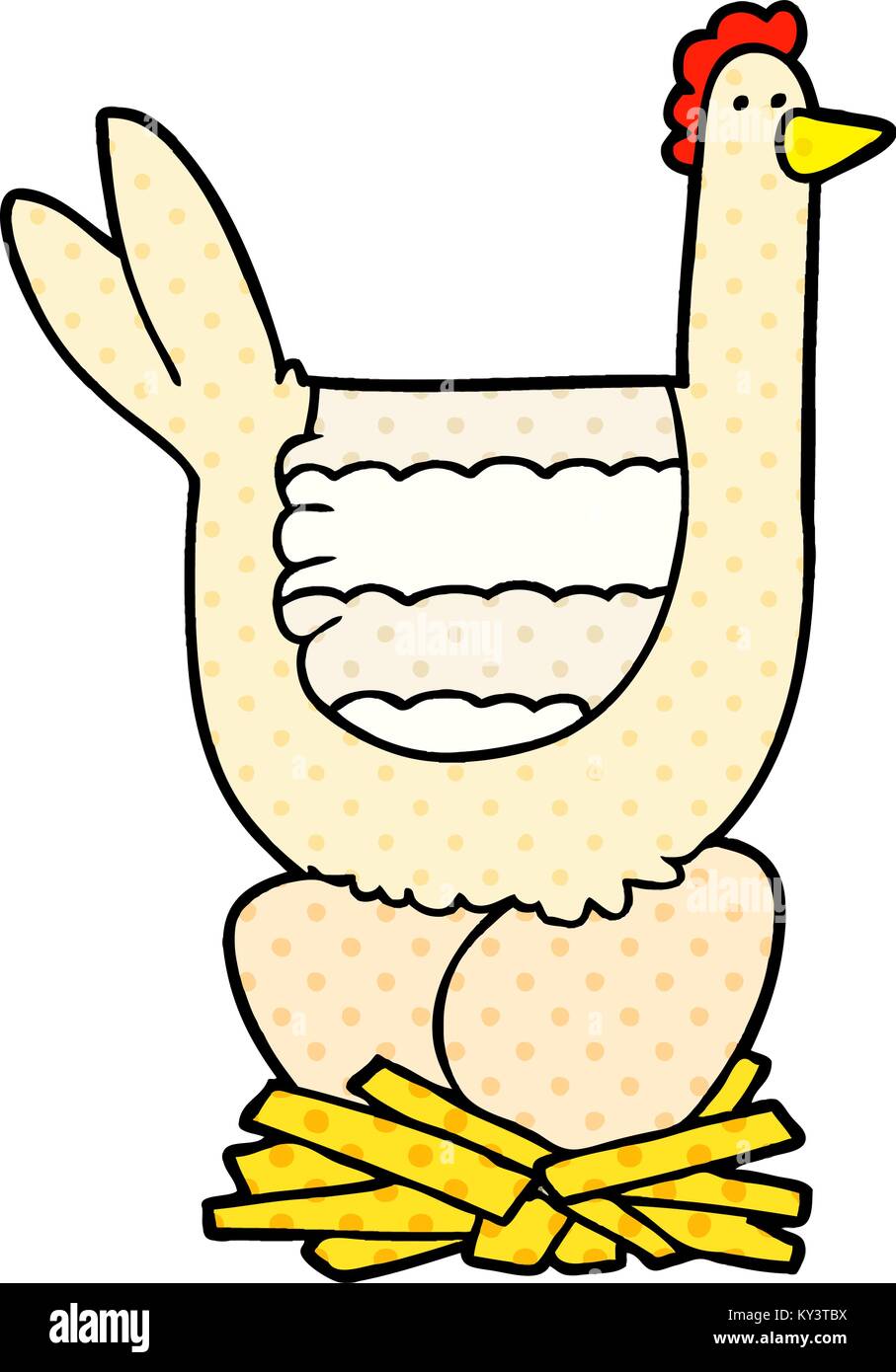 cartoon chicken sitting on eggs in nest Stock Vector Image & Art - Alamy