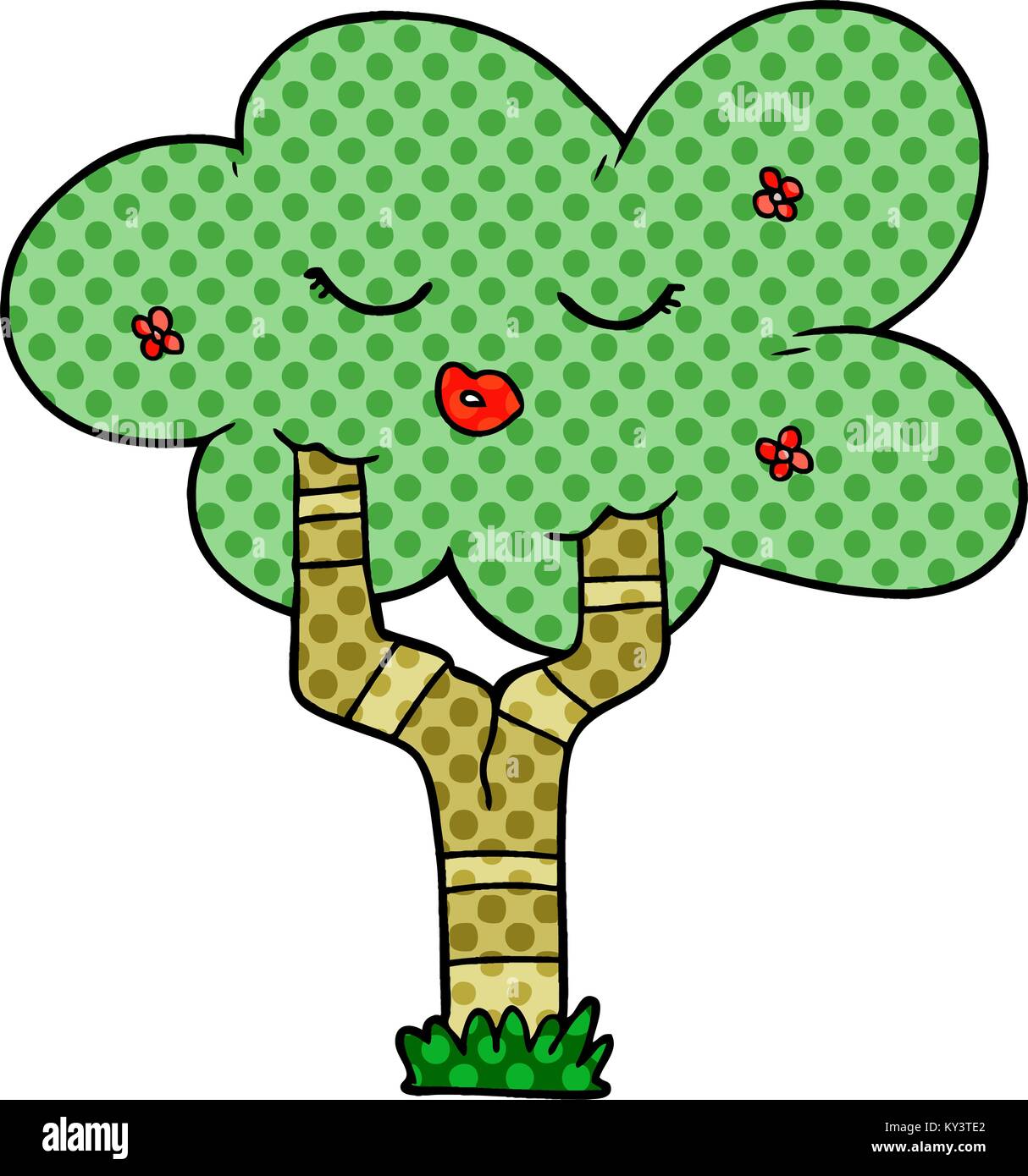 cartoon tree with face Stock Vector Image & Art - Alamy