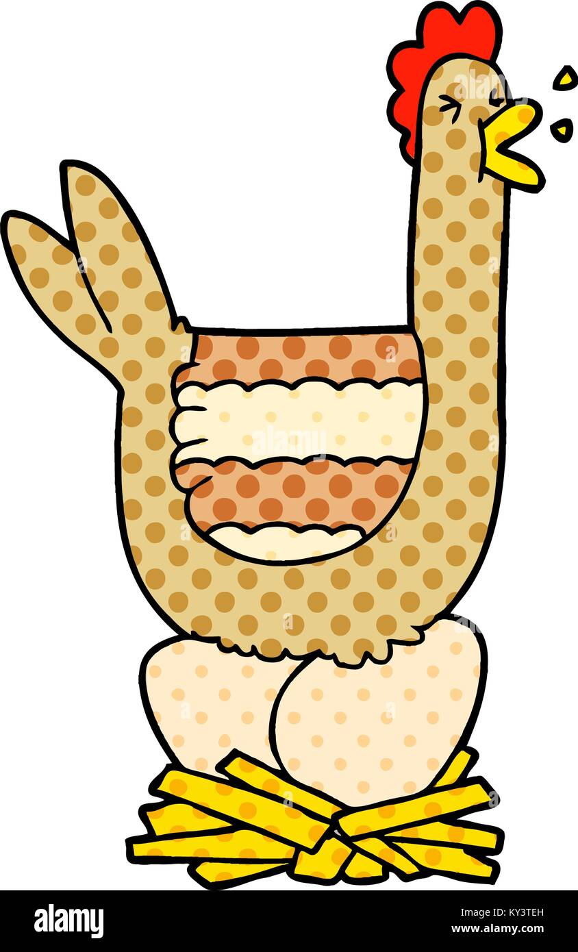 cartoon hen sitting on nest Stock Vector Image & Art - Alamy