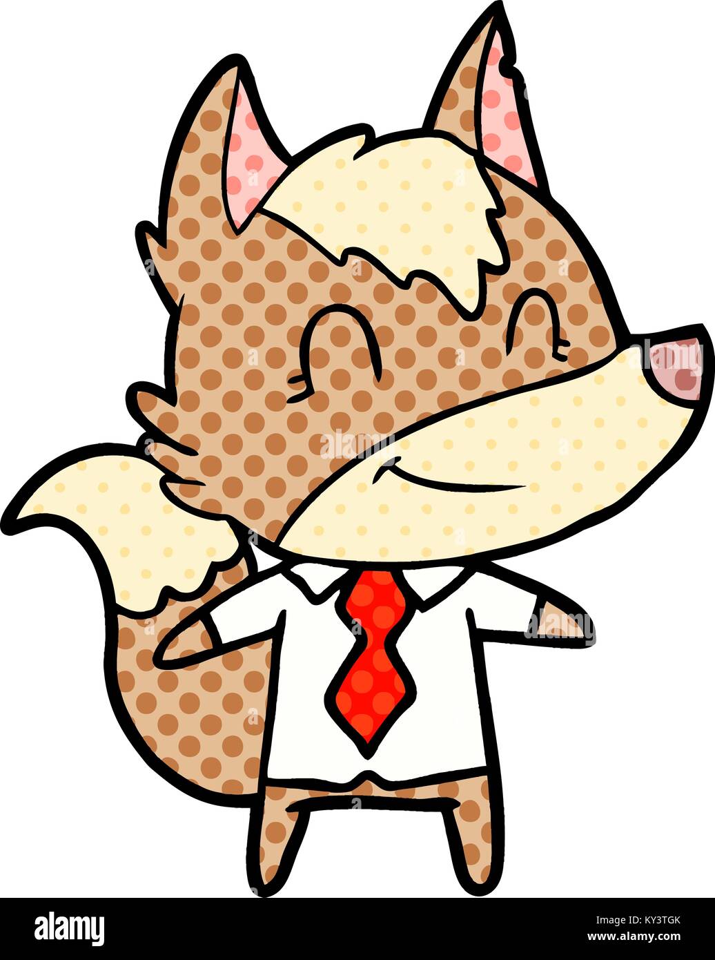 friendly cartoon wolf office worker Stock Vector Image & Art - Alamy