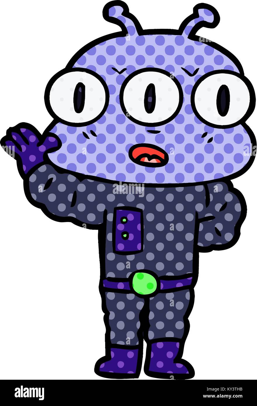 cartoon three eyed alien Stock Vector Image & Art - Alamy