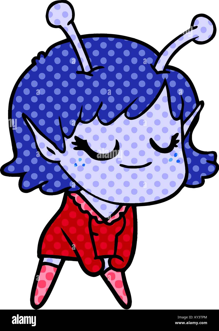 smiling alien girl cartoon Stock Vector Image & Art - Alamy