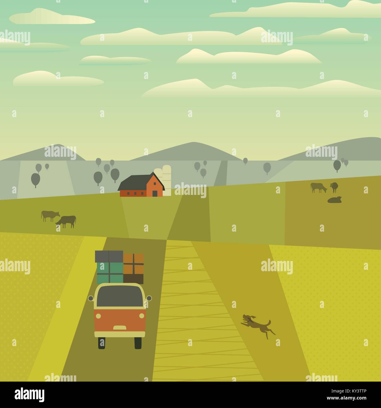 Rural landscape poster Stock Vector Image & Art - Alamy