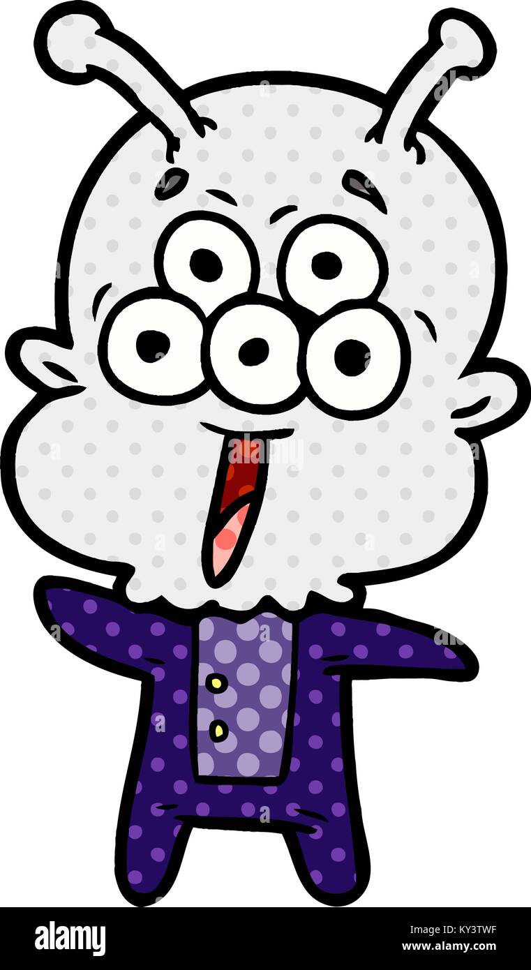 happy cartoon alien Stock Vector Image & Art - Alamy