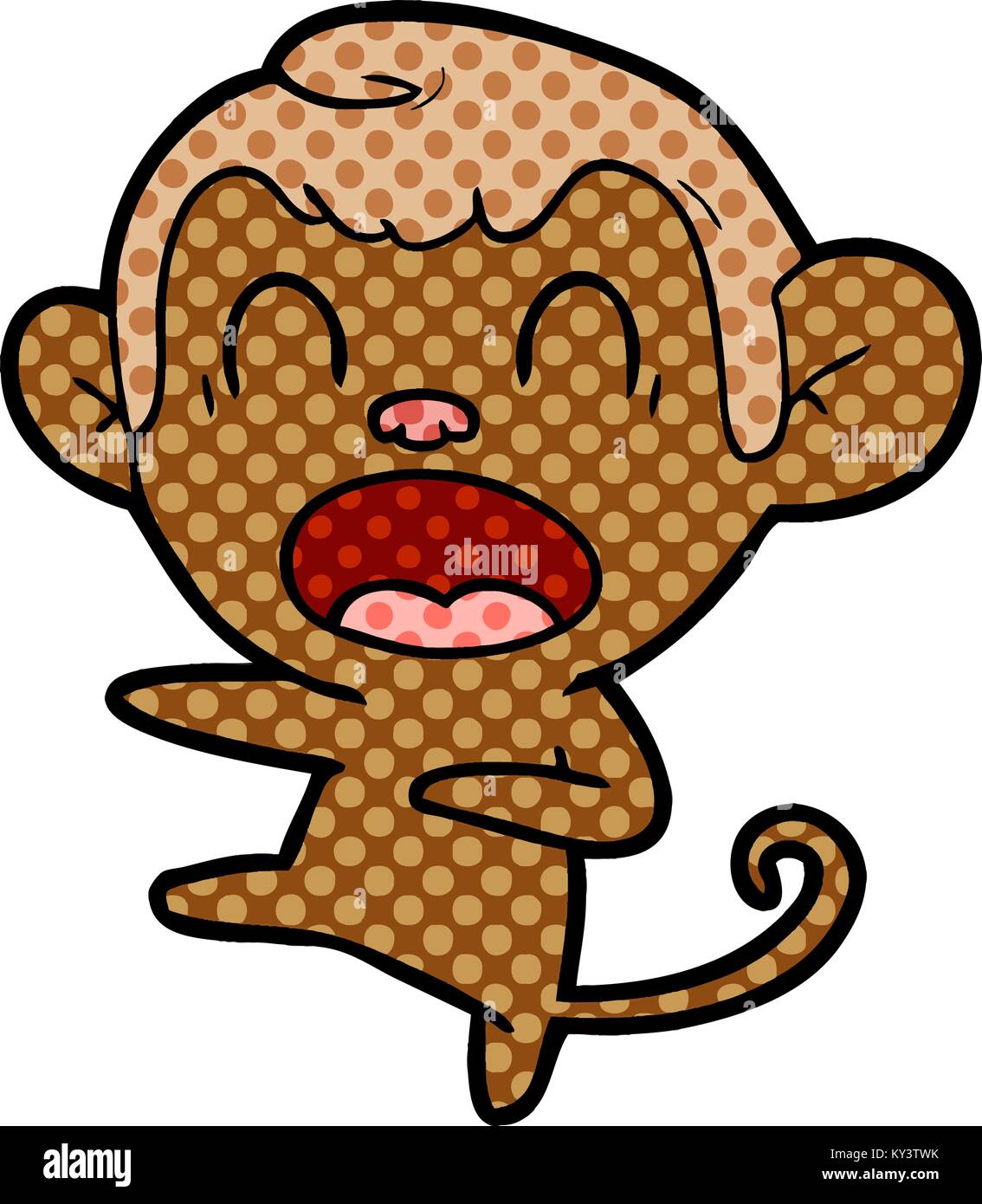 shouting cartoon monkey dancing Stock Vector Image & Art - Alamy