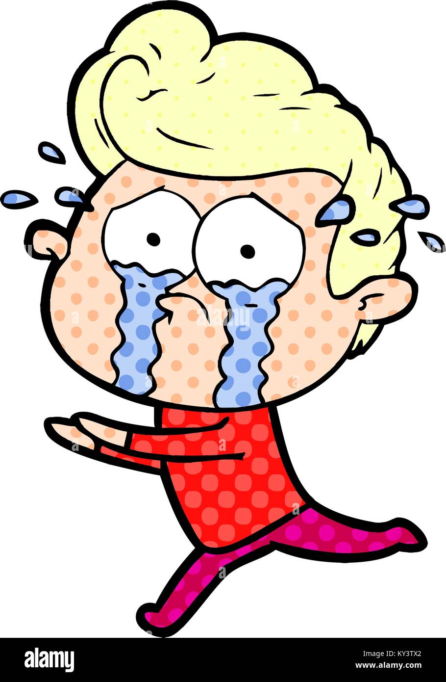 cartoon crying man running Stock Vector Image & Art - Alamy