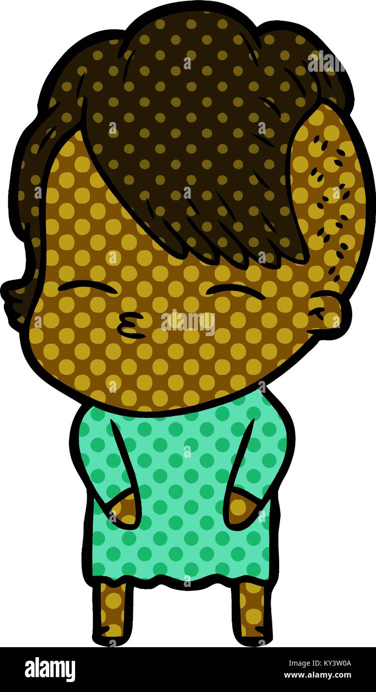 cartoon squinting girl Stock Vector Image & Art - Alamy
