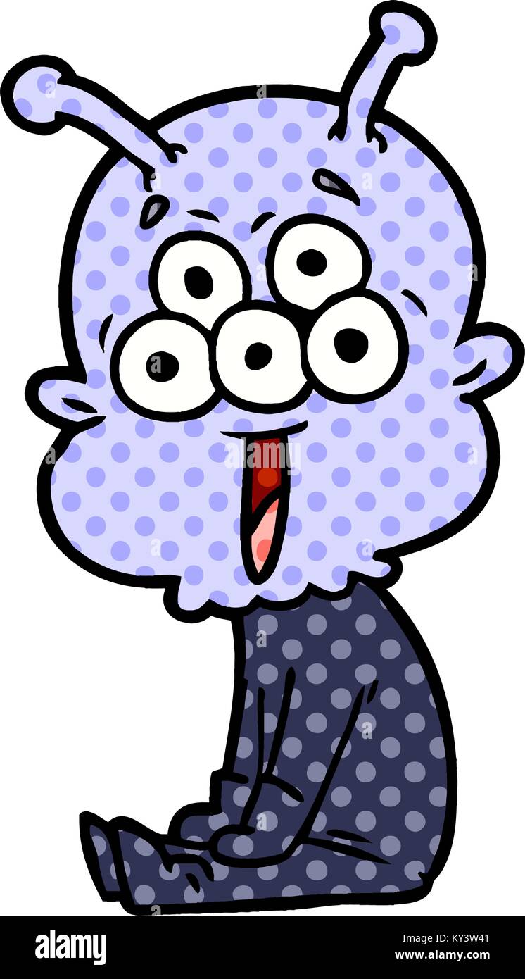 happy cartoon alien Stock Vector Image & Art - Alamy