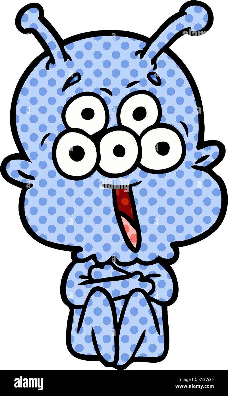 happy cartoon alien Stock Vector Image & Art - Alamy