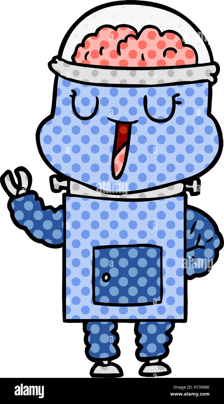 happy cartoon robot Stock Vector Image & Art - Alamy