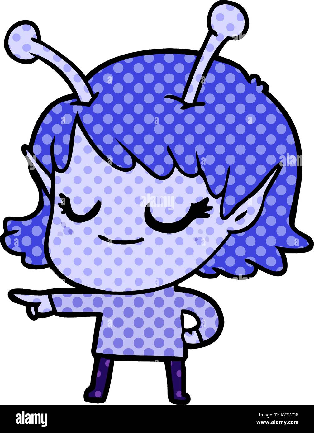smiling alien girl cartoon Stock Vector Image & Art - Alamy