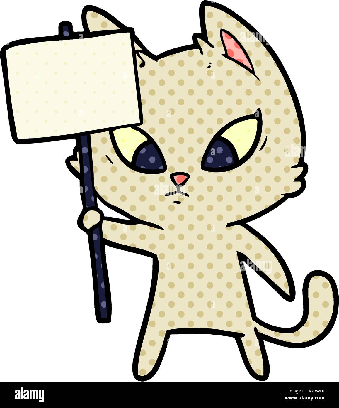 confused cartoon cat with protest sign Stock Vector Image & Art - Alamy