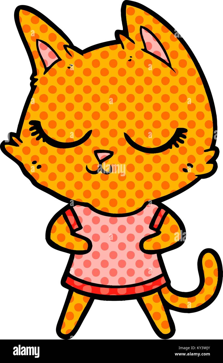 calm cartoon cat Stock Vector Image & Art - Alamy