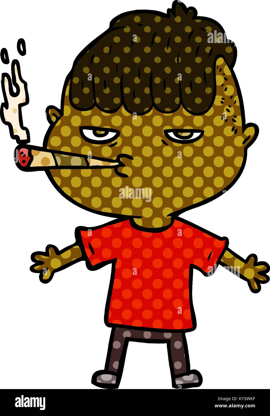 Man Smoking Cigarette Cartoon Illustration High Resolution Stock ...