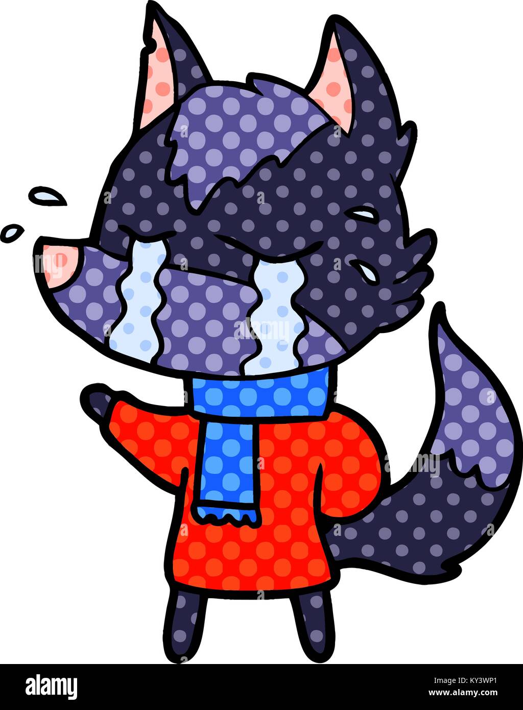 cartoon crying wolf Stock Vector Image & Art - Alamy