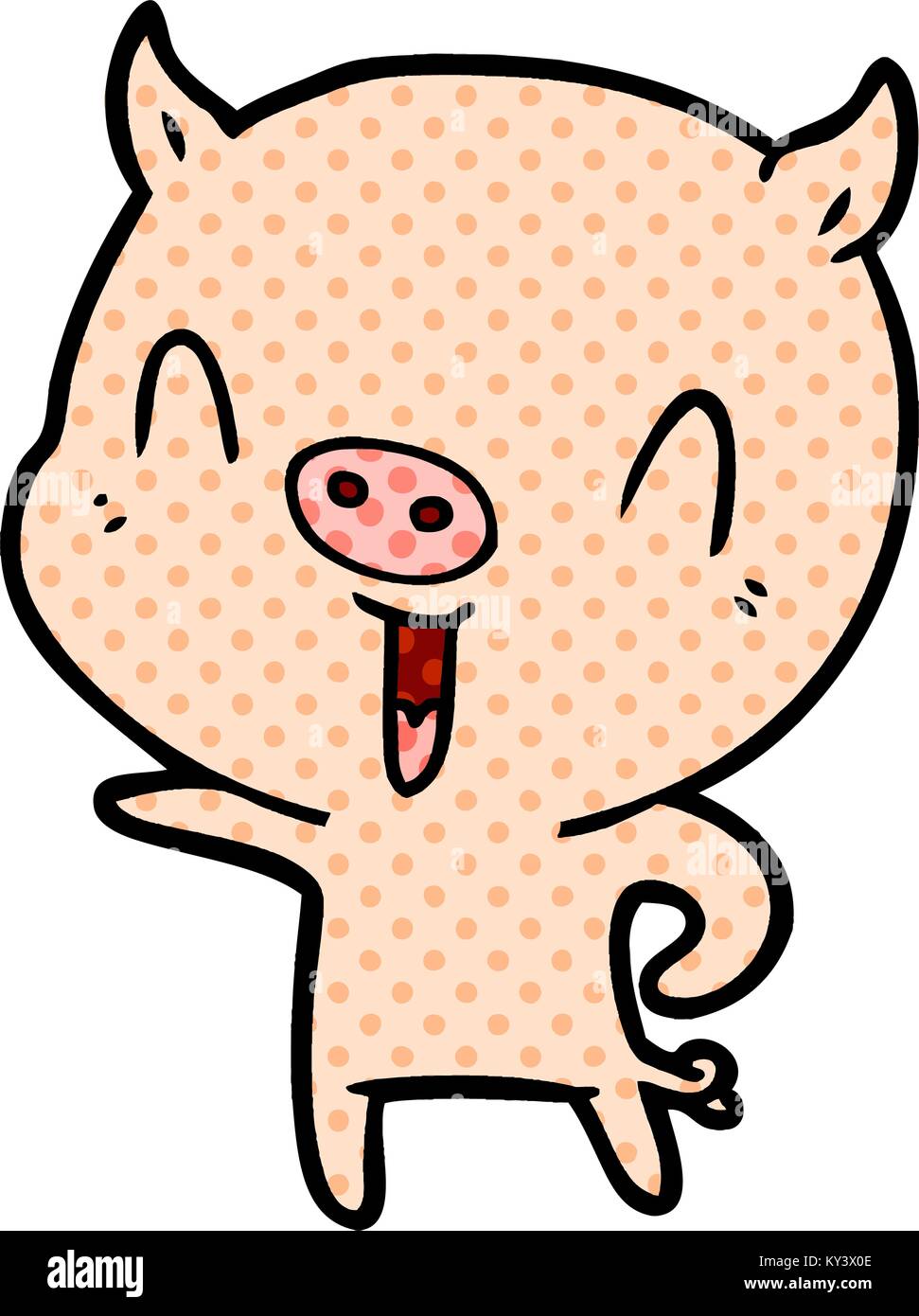 happy cartoon pig Stock Vector Image & Art - Alamy