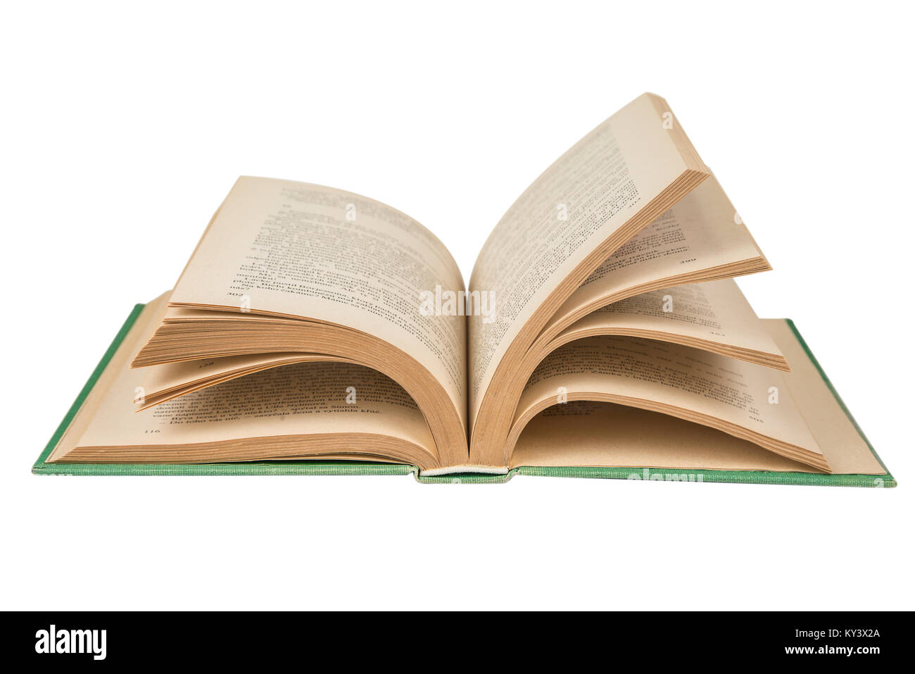 Open book with pages on the white background Stock Photo - Alamy