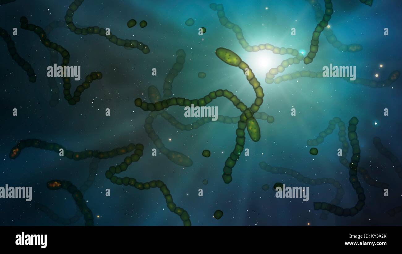 Alien microbes in space, conceptual illustration. It is thought that ...